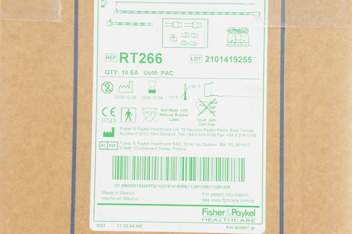 Fisher & Paykel RT266 Evaqua 2 Infant Ventilator Circuit Dual Heated ...