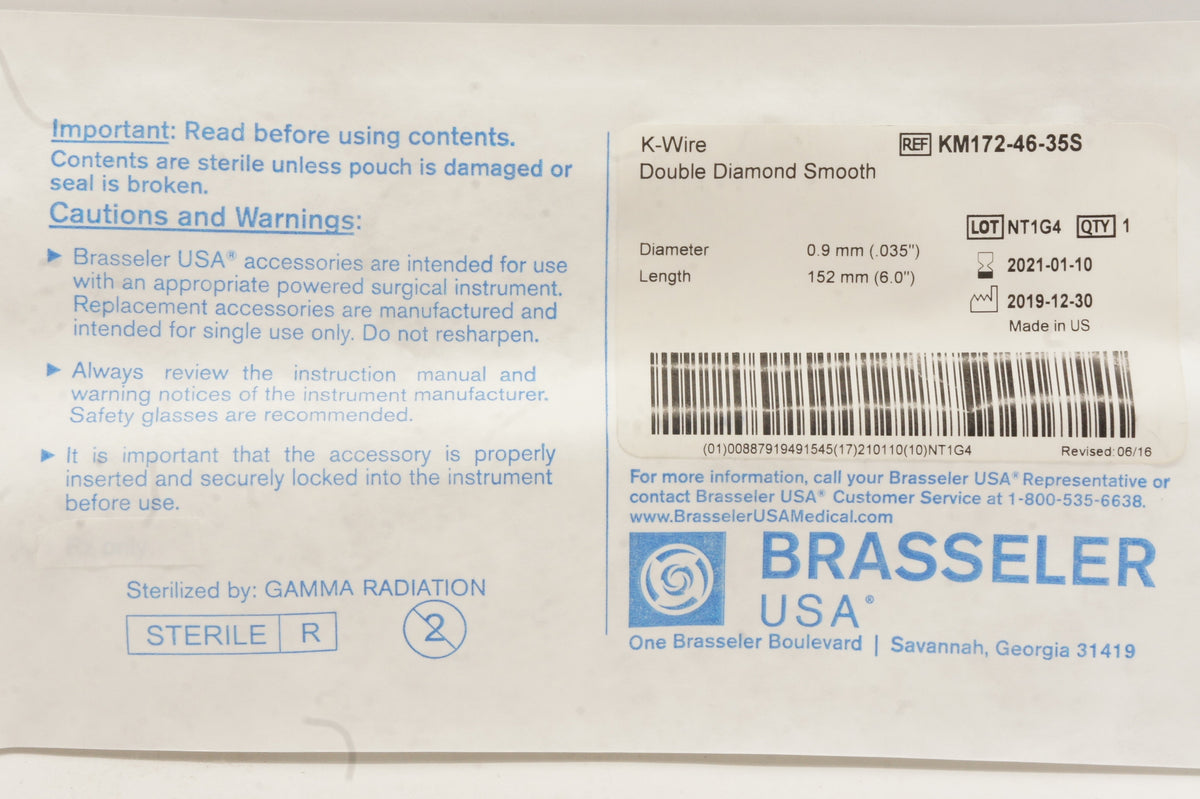 Brasseler KM172-46-35S K-Wire Double Diamond Smooth (x) – Imedicsales