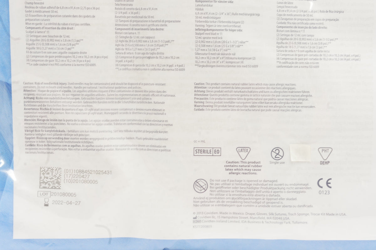 Covidien 8888565507 Argyle Thoracostomy Procedure Tray – Imedicsales