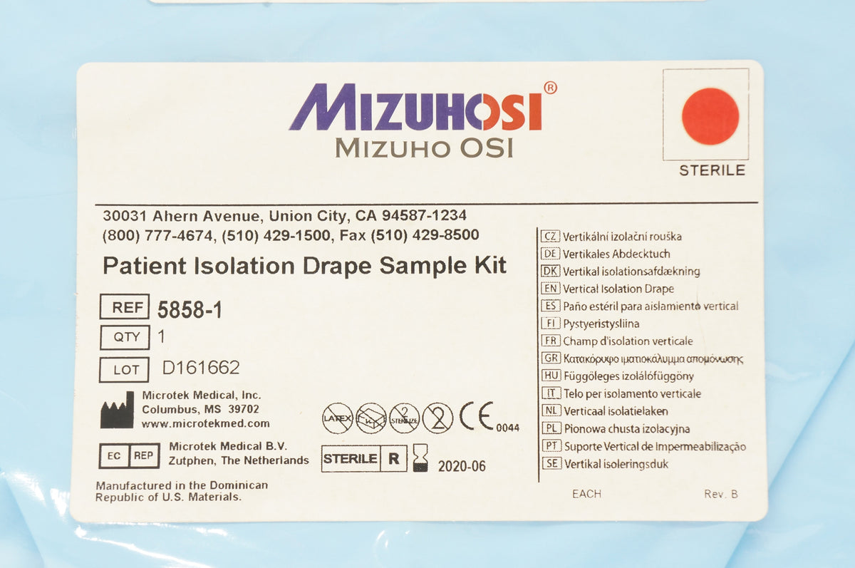 Mizuhosi OSI 5858-1 Patient Isolation Drape Sample Kit (x) – Imedicsales