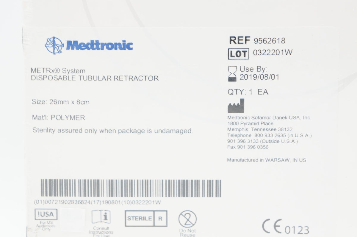 Medtronic 9562618 System Disposable Tubular Retractor, 26mm x 8cm (x ...