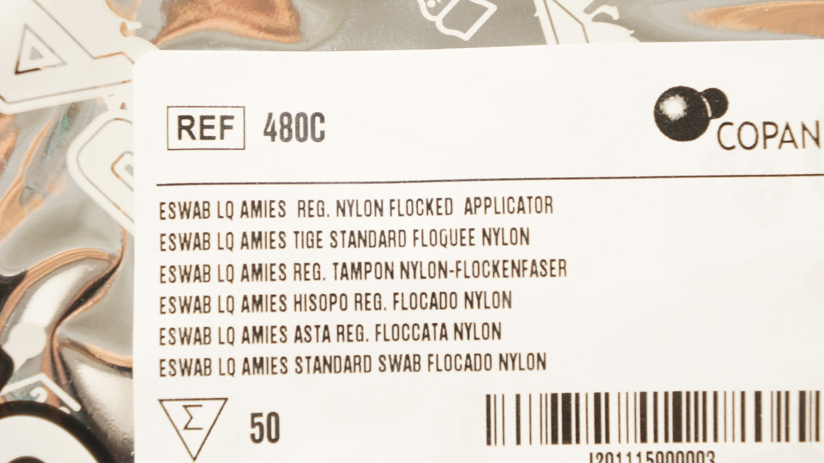 Copan 480C Eswab LQ Amies Reg. Nylon Flocked Applicator - Pack of 50 ...