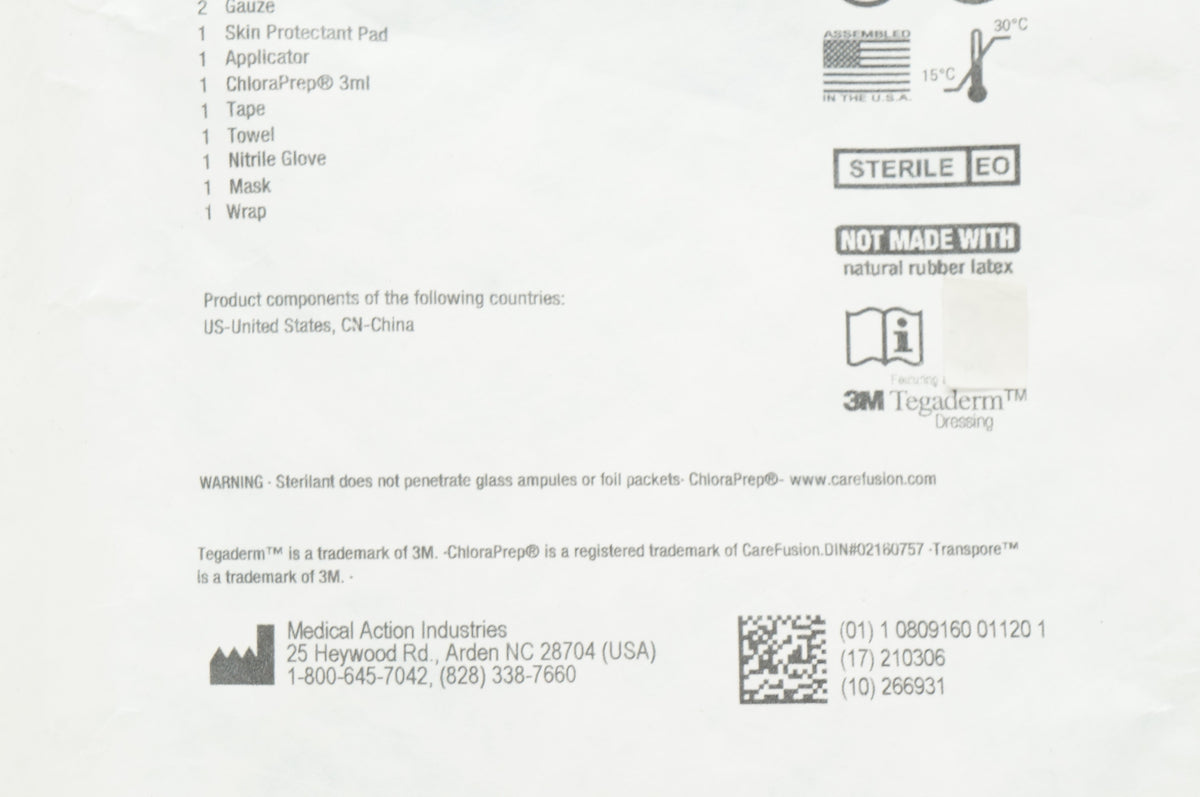 Medical Action 59988 Pediatric Central Line Dressing Change Kit (x ...