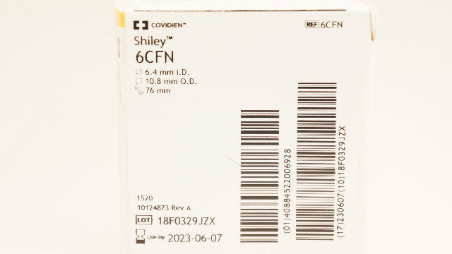 Covidien 6CFN Shiley Tracheostomy Tube Cuffless 6.4mm I.D. x 10.8mm O ...