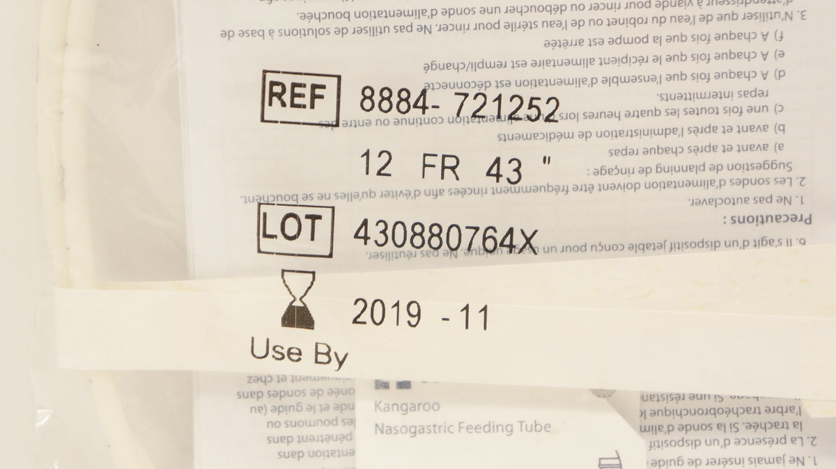 Covidien 8884-721252 Nasogastric Feeding Tube Weighted Tip Rigid Port ...