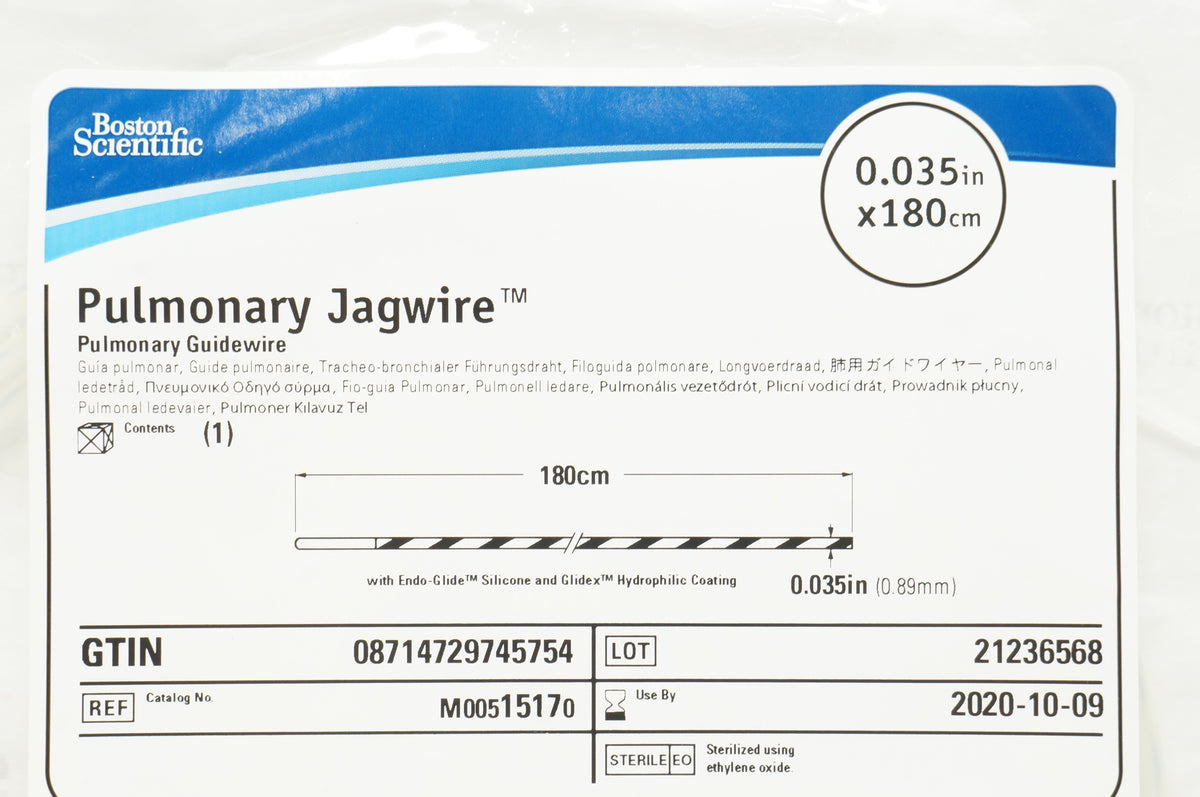 Boston Scientific M00515170 Pulmonary Jagwire Guidewire 0.035inch x 18 ...