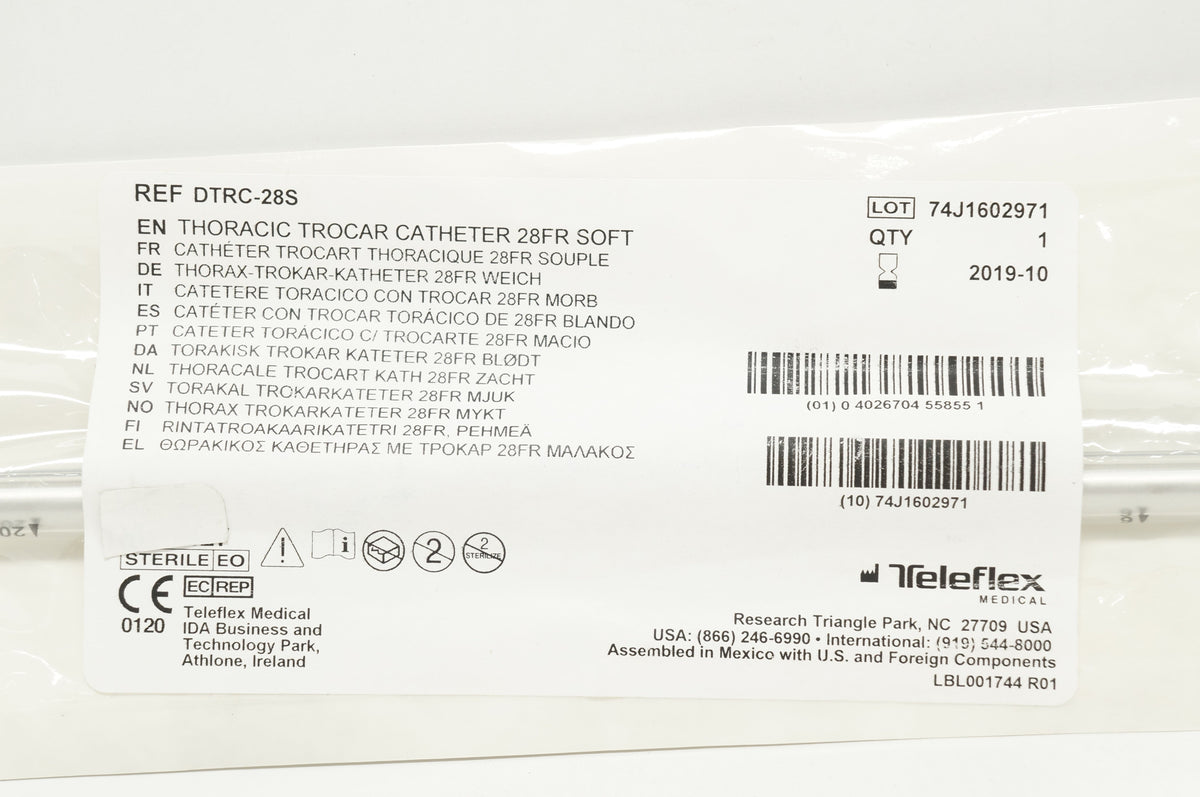 Teleflex DTRC-28S Thoracic Trocar Cath. Soft 28Fr (x) – Imedicsales