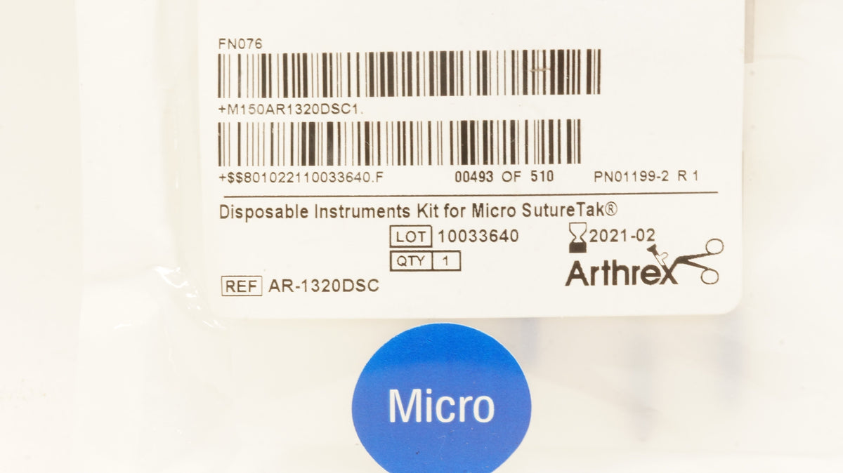 Arthrex AR-1320DSC Disposable Instruments Kit for Micro Suture Tak (x ...