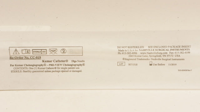 Nashville Surgical Instruments CC-019 Kumar Cath. 19ga Ndle (x ...