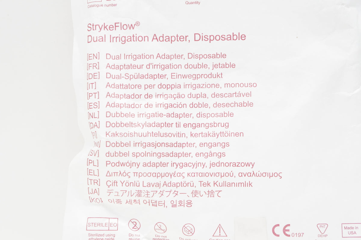 Stryker 250-070-419 StrykeFlow Dual Irrigation Adapter, Disposable (x ...