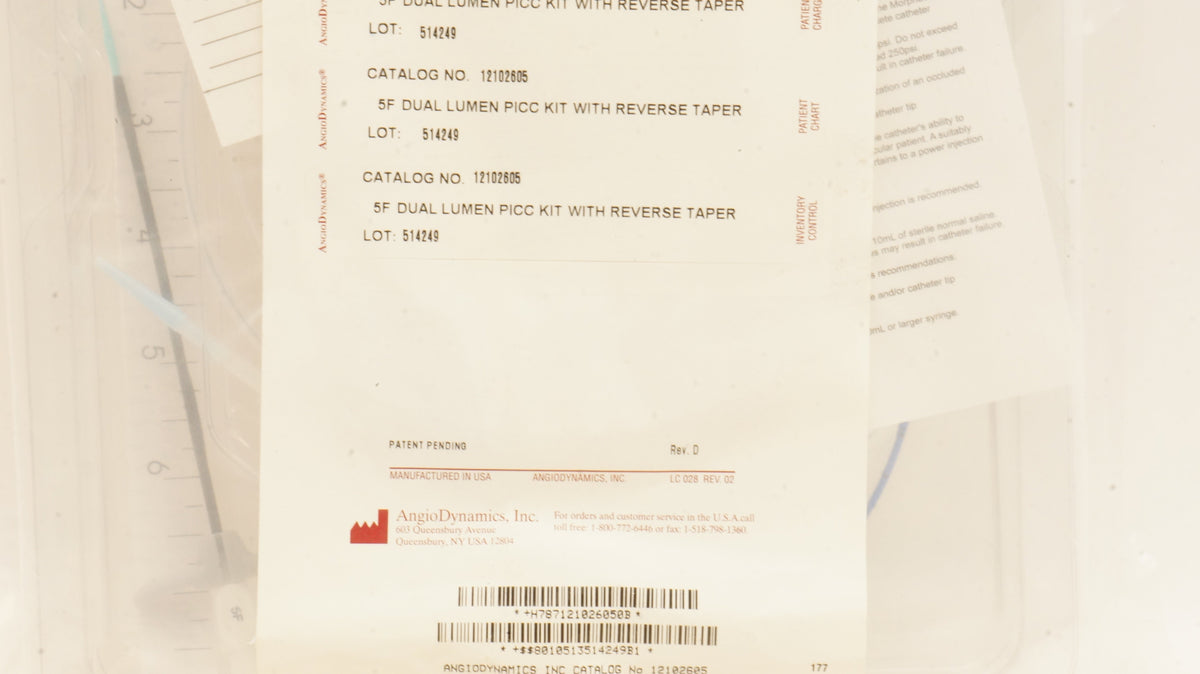 AngioDynamics 12102605 Morpheus 5F Dual Lumen 65cm CT PICC with Revers ...