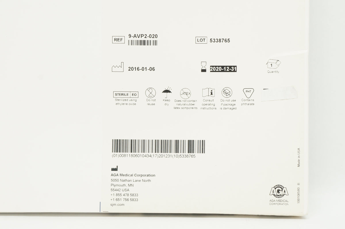 AGA Medical 9-AVP2-020 Amplatzer Vascular Plug II 20mm x 16mm (x ...