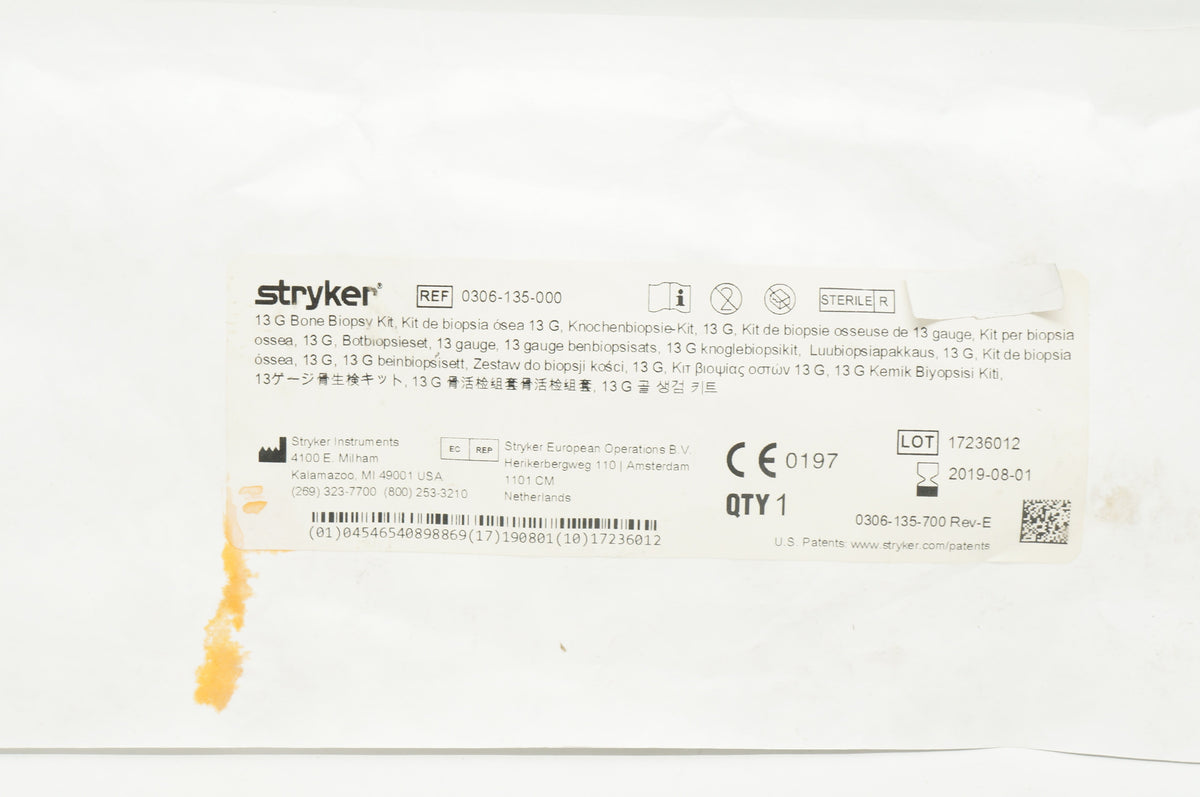 Stryker 0306-135-000 Bone Biopsy Kit 13G (x) – Imedicsales
