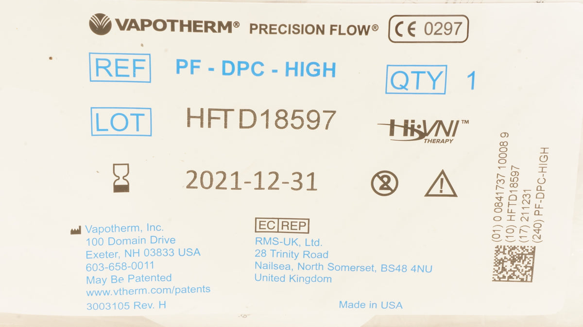Vapotherm PF-DPC-HIGH Precision Flow Disposable Patient Circuit ...