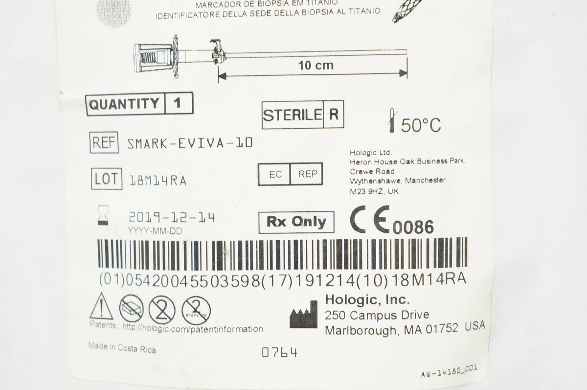 Hologic SMARK-EVIVA-10 SecurMark Titanium Biopsy Site Marker 10cm (x ...