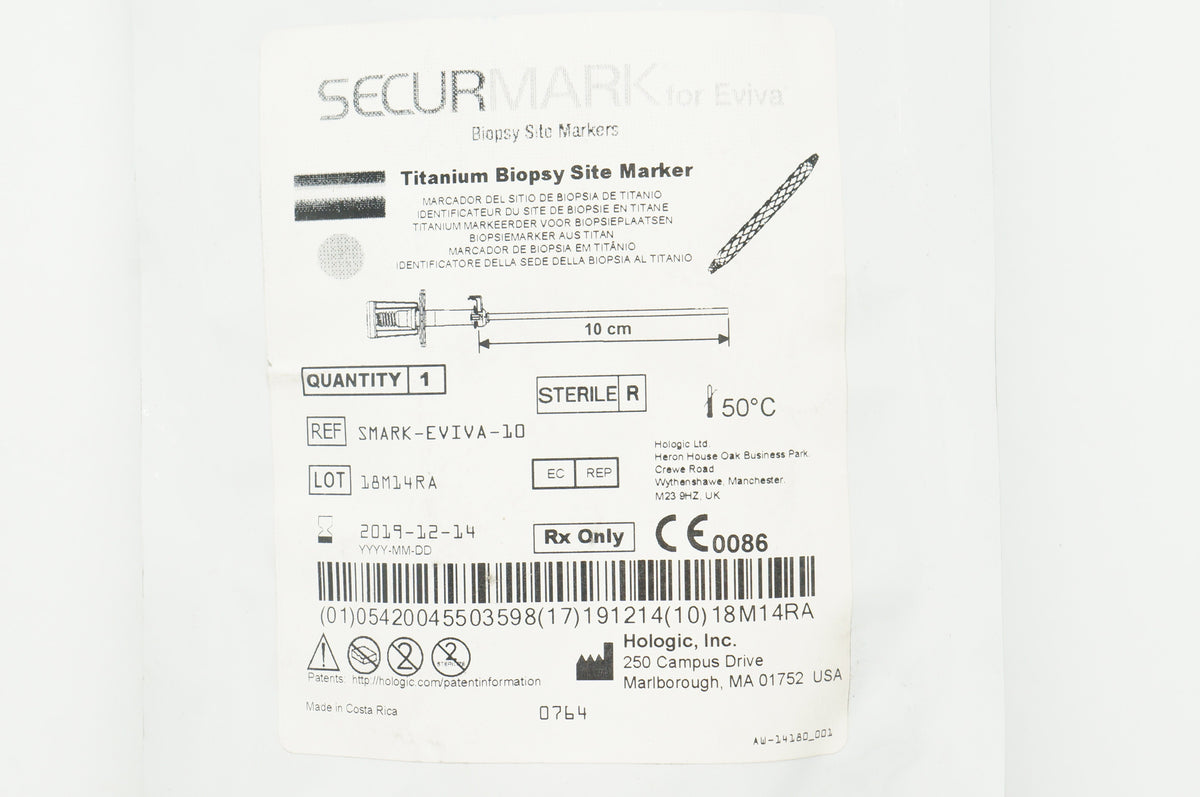 Hologic SMARK-EVIVA-10 SecurMark Titanium Biopsy Site Marker 10cm (x ...