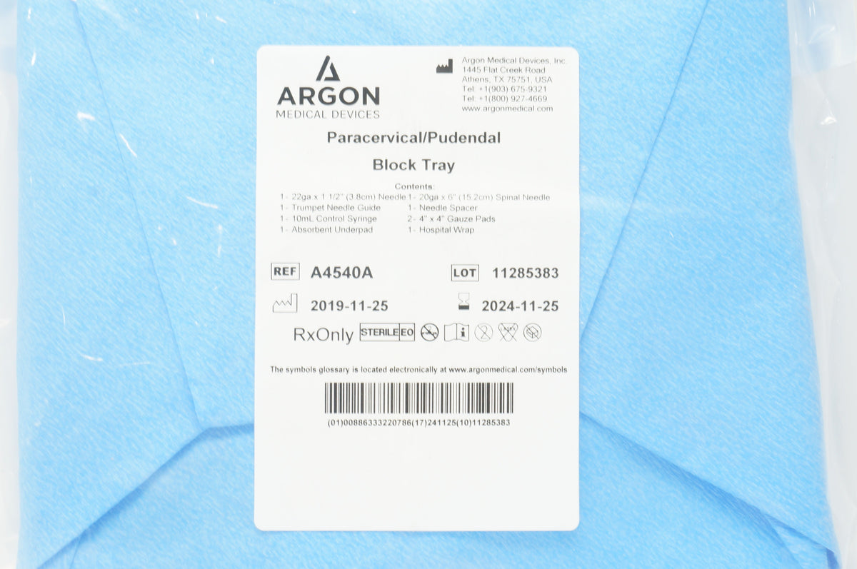 Argon A4540A Paracervical/Pudendal Block Tray – Imedicsales