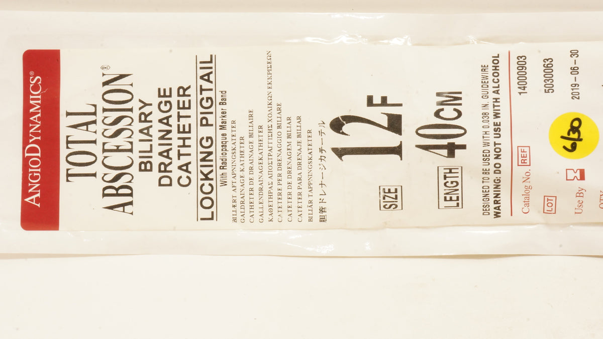 AngioDynamics 14000903 Total Abscession Biliary Drainage Catheter 12F ...