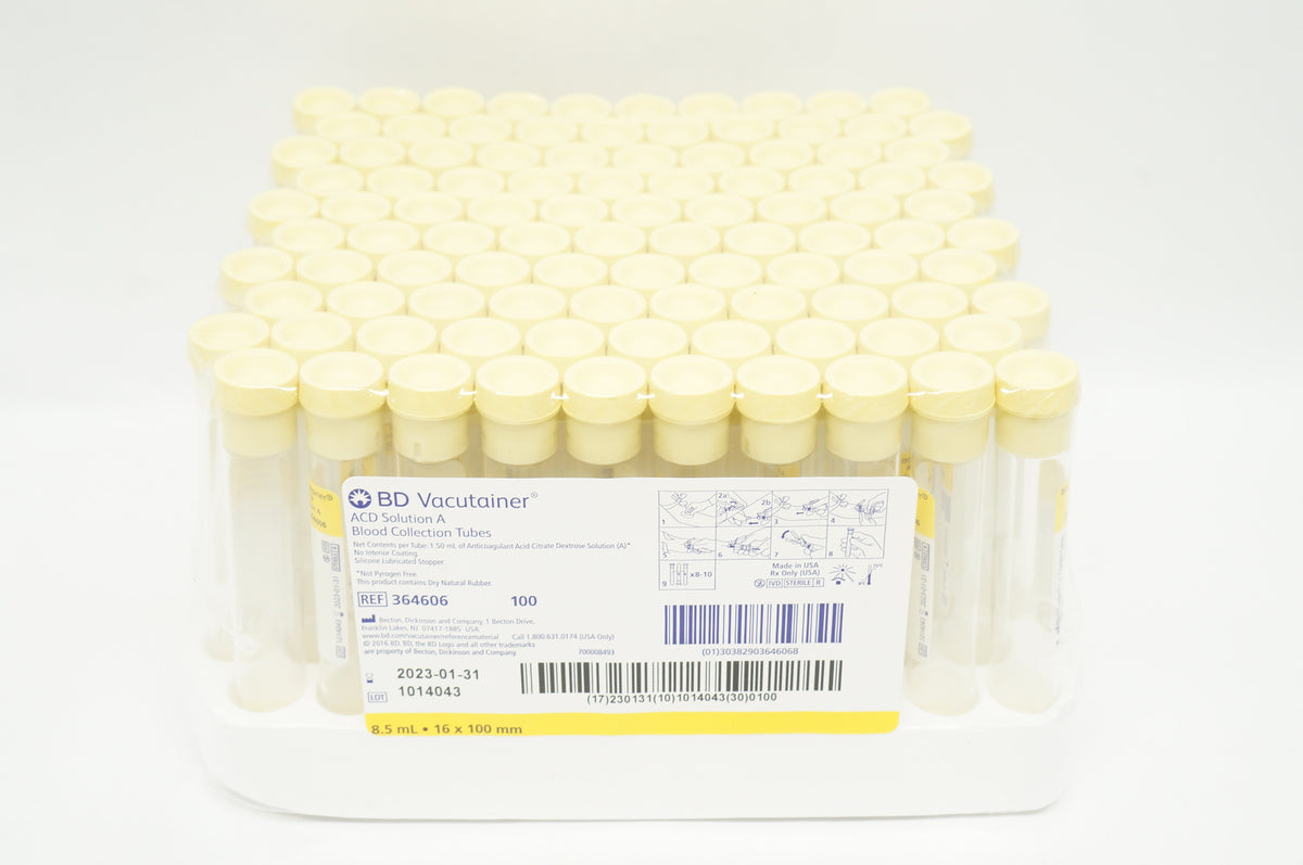 BD 364606 Vacutainer Blood Collection Tubes 8.5mL x 16 x 100mm - Box o ...