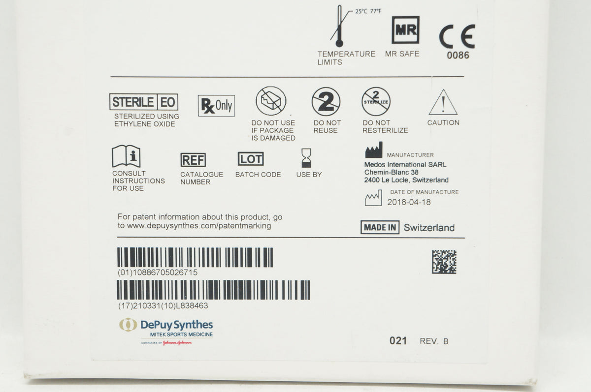 DePuy Synthes 254800 Intrafix Advance Tibial Fastener System, Small 7 ...