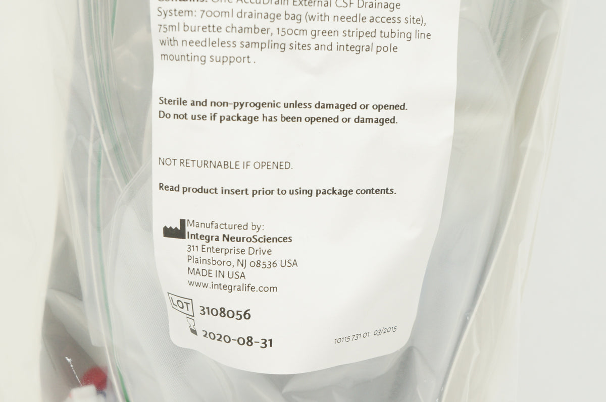 Integra INS8400 AccuDrain External CSF Drainage System (x) – Imedicsales