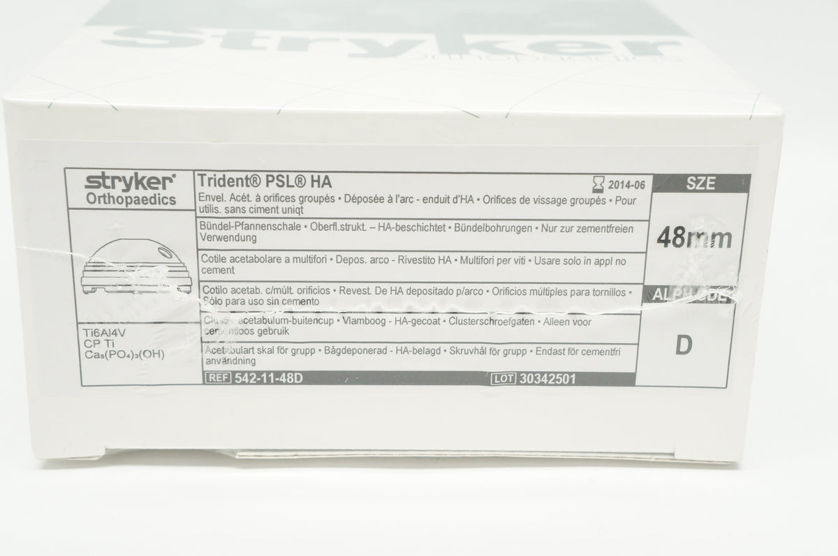 Stryker 542-11-48D Trident PSL HA Cluster Acetabular Shell 48mm (x ...