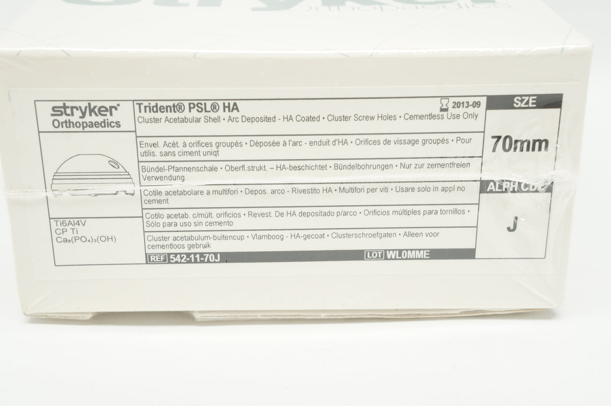 Stryker 542-11-70J Trident PSL HA Cluster Acetabular Shell 70mm (x ...