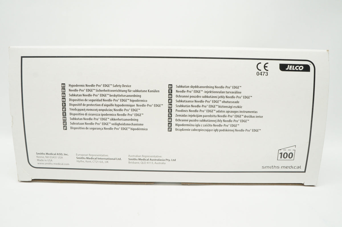 Smiths Medical 401815 Jelco Hypodermic Safety Device 18G x 1 1/2 - Box ...