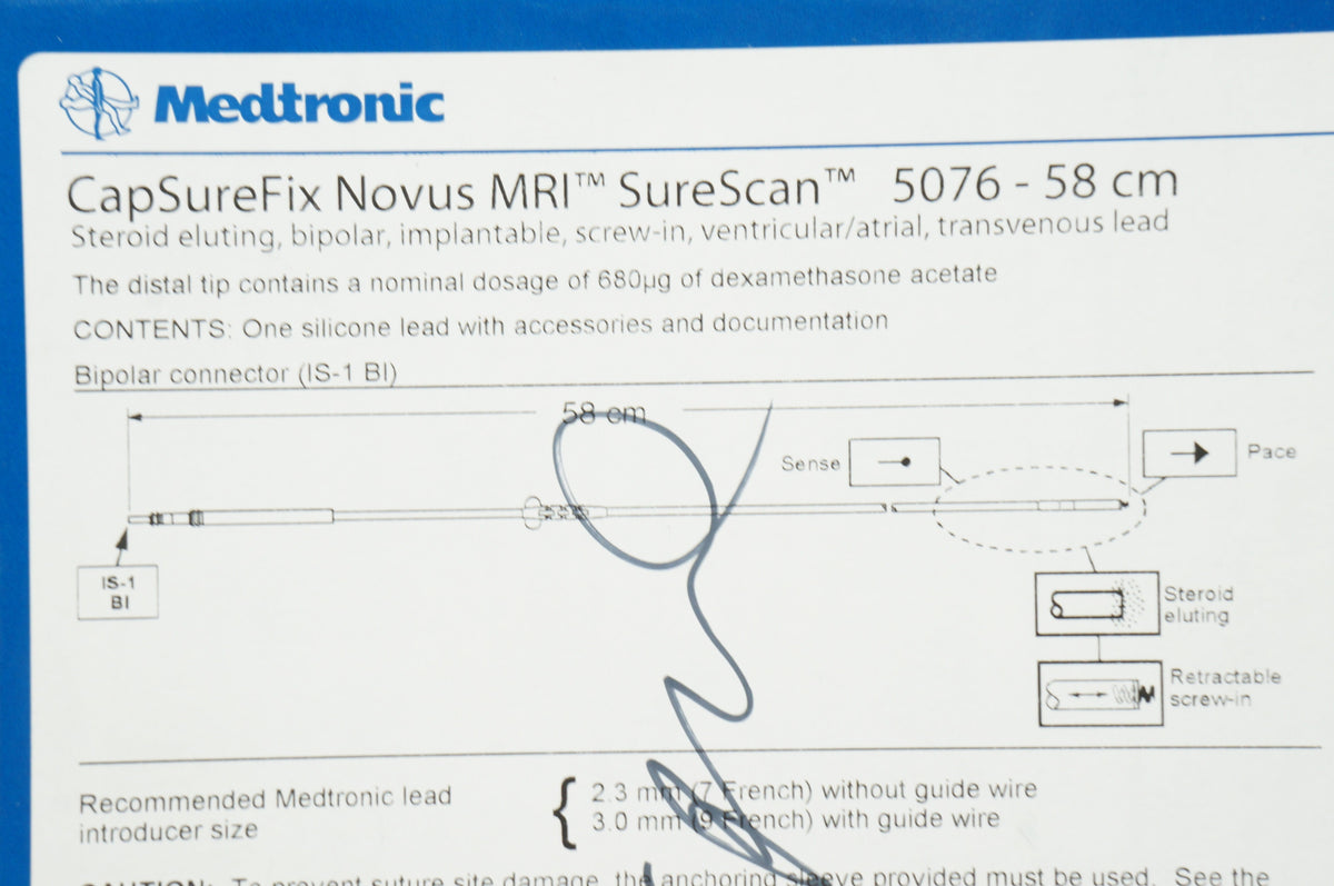 Medtronic 5076-58 CapSureFix Novus MRI SureScan 5076 -58 cm (x ...