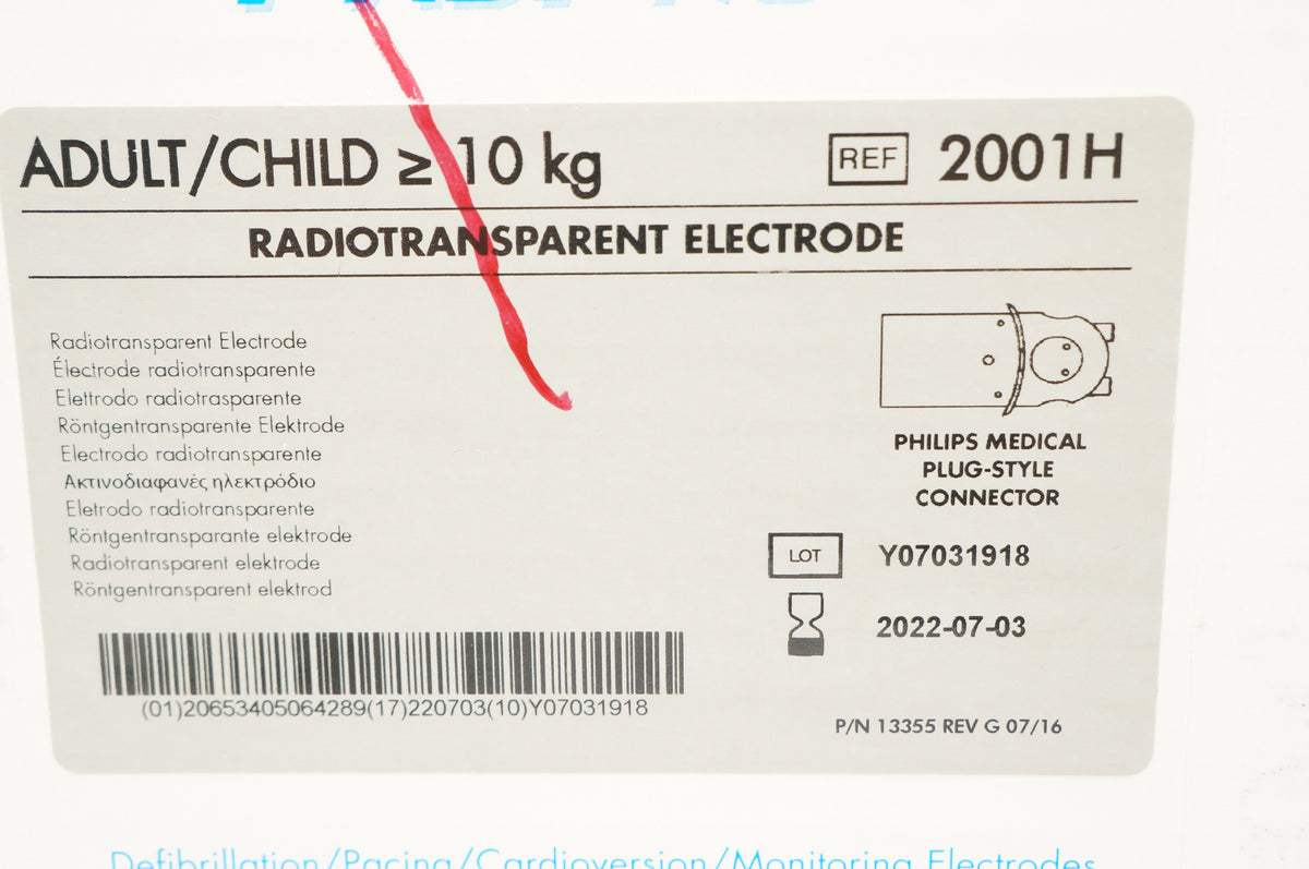 ConMed 2001H PadPro RadioTransparent Electrode Adult/Child ≥10kg - Box ...