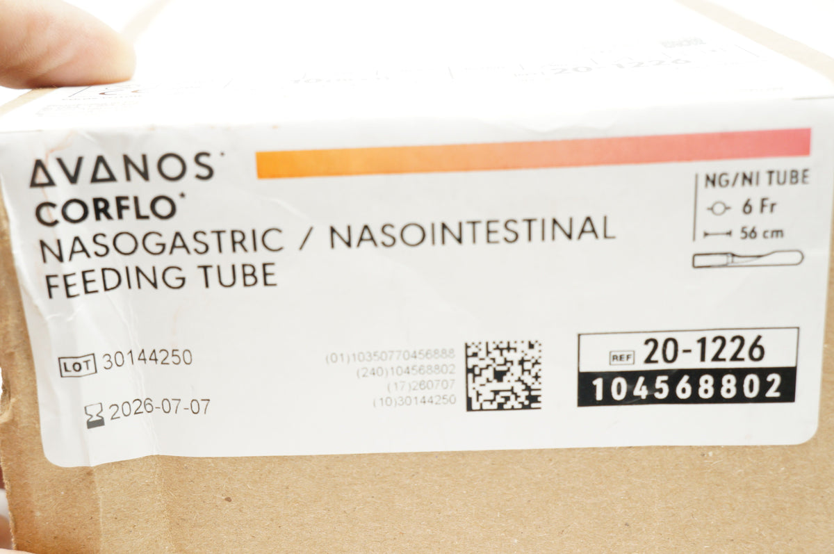 Avanos 20-1226 Corflo Nasogastric/ Nasointestinal Feeding Tube 6Fr x 5 ...