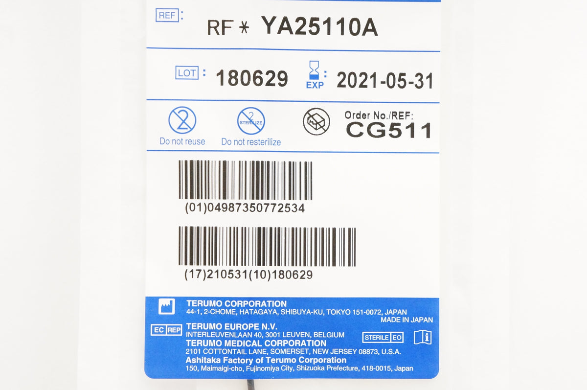 Terumo YA25110A Radifocus Angiographic Cath. 5Fr x 100cm x .038inch (x ...