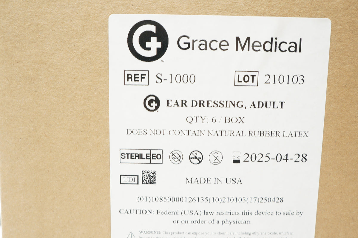 Otomed Medical S-1000 Grace Medical Glasscock Ear Dressing, Adult - Bo ...