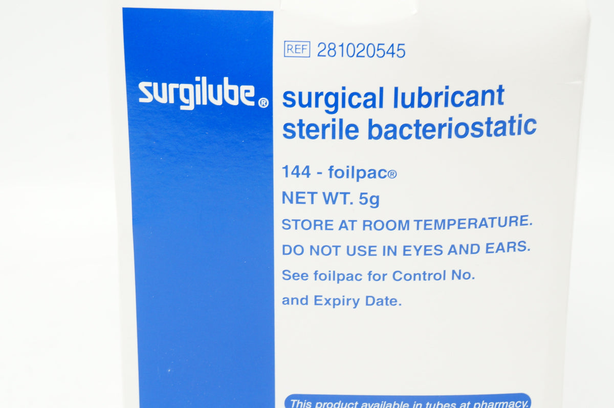 Surgilube 281020545 Surgical Lubricant Sterile Bacteriostatic 5g - Box ...
