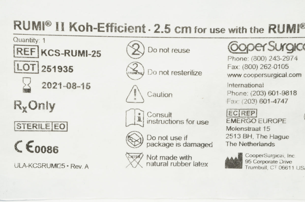 Cooper Surgical KCS-RUMI-25 RUMI II Koh-Efficient 2.5cm (x) – Imedicsales