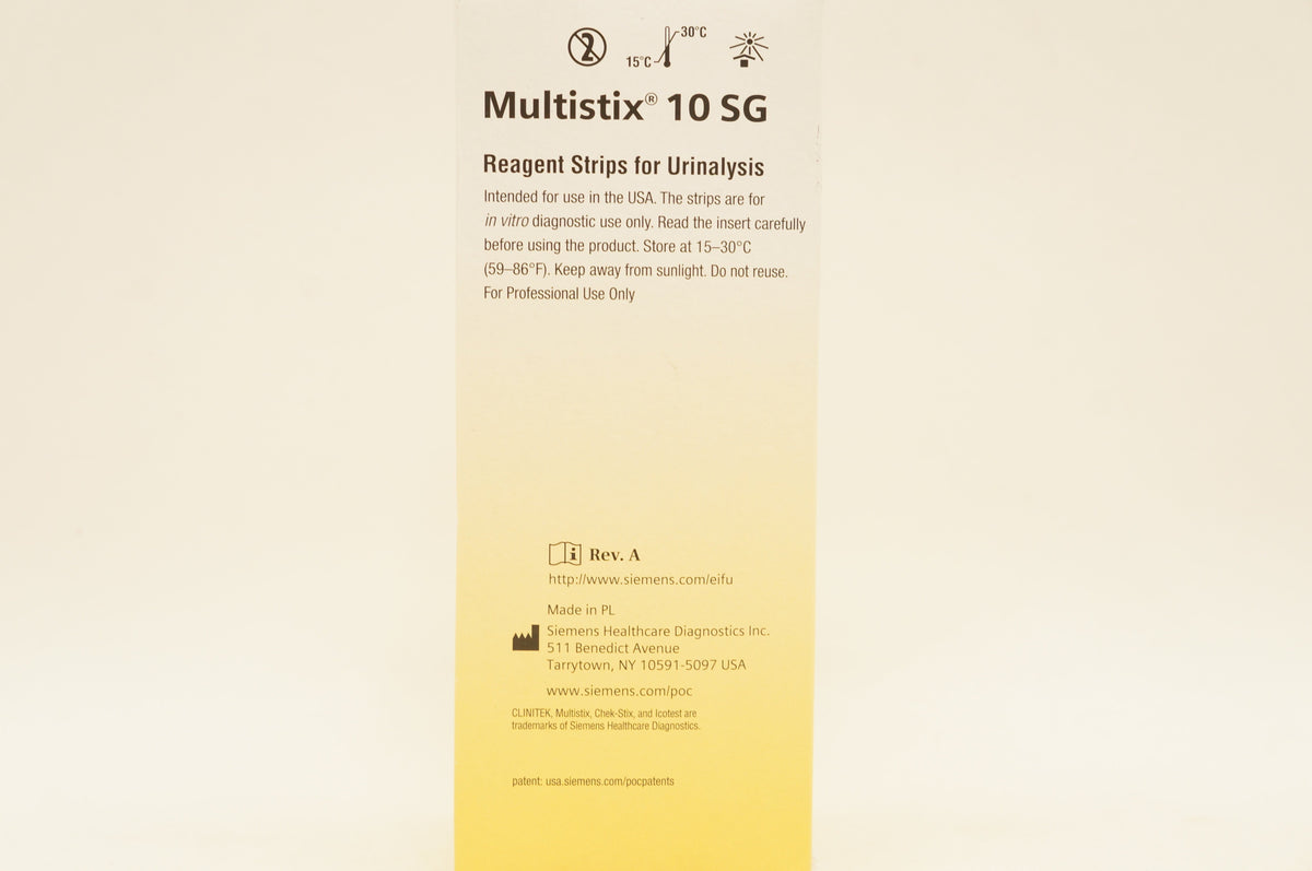 Siemens 2161 Multistix 10 SG Reagent Strips ~ Box of 100 ~ Exp ...