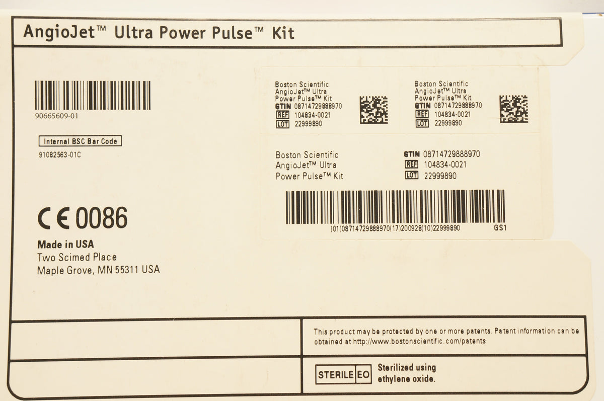 Boston Scientific 104834 AngioJet Ultra Power Pulse Kit - Box of 5 (x ...