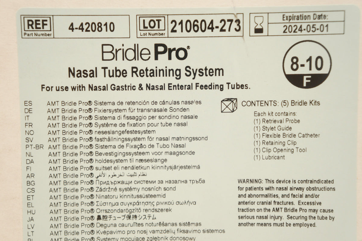 Applied Medical E4-420810 Bridle Pro Nasal Tube Retaining System 8-10F ...