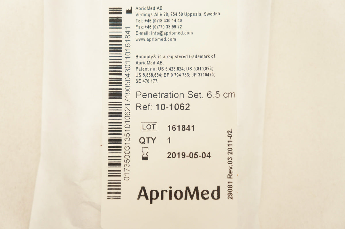 AprioMed 10-1062 Bonopty Bone Biopsy System Penetration Set 6.5cm (x ...