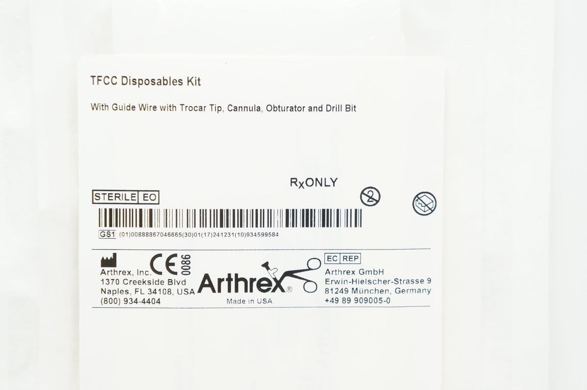 Arthrex AR-8825CP TFCC Disposable Kit w/Guide Wire Cannula Obturator ...