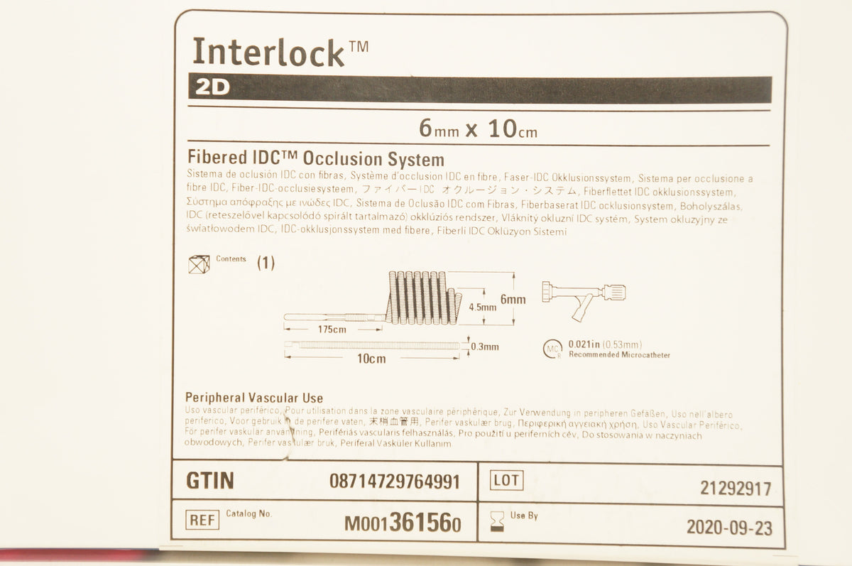 Boston Scientific 36156 Fibered IDC Occlusion System 6mm x 10cm (x ...
