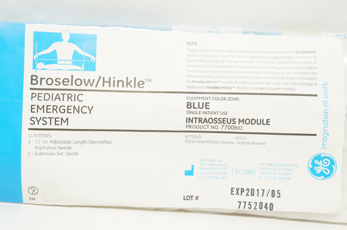 Vital Signs 7700BIO Pediatric Emergency System Blue Intraosseus Module ...