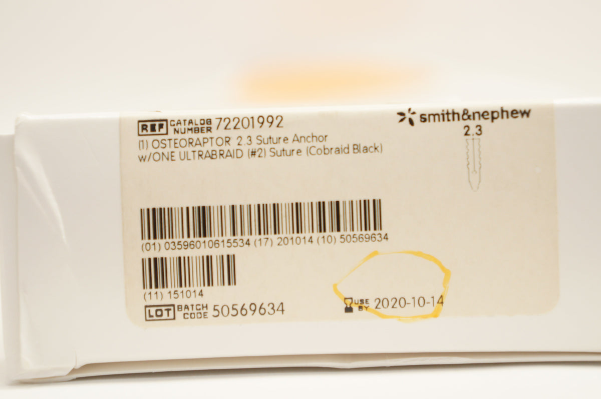 Smith&Nephew 72201992 Osteoraptor 2.3 Suture Anchor w/One Ultrabraid S ...