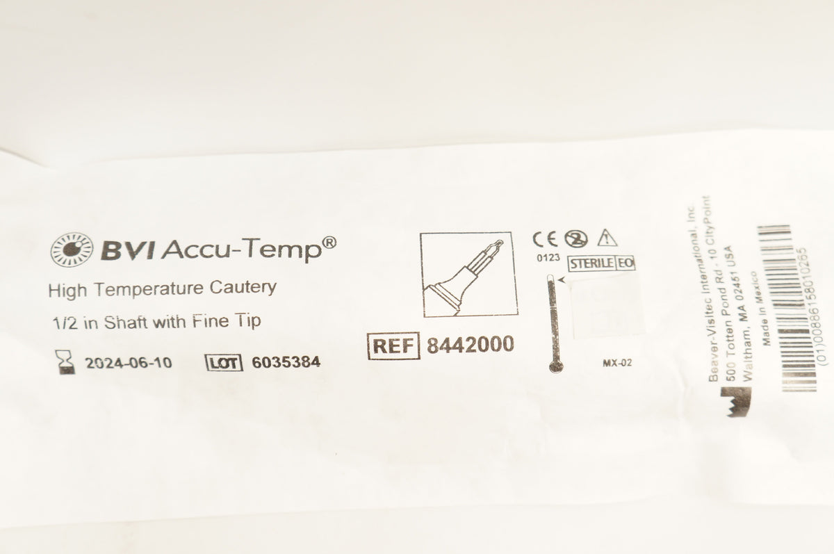 BVI 8442000 Accu-Temp High Temperature Cautery 1/2in Shaft with Fine T ...