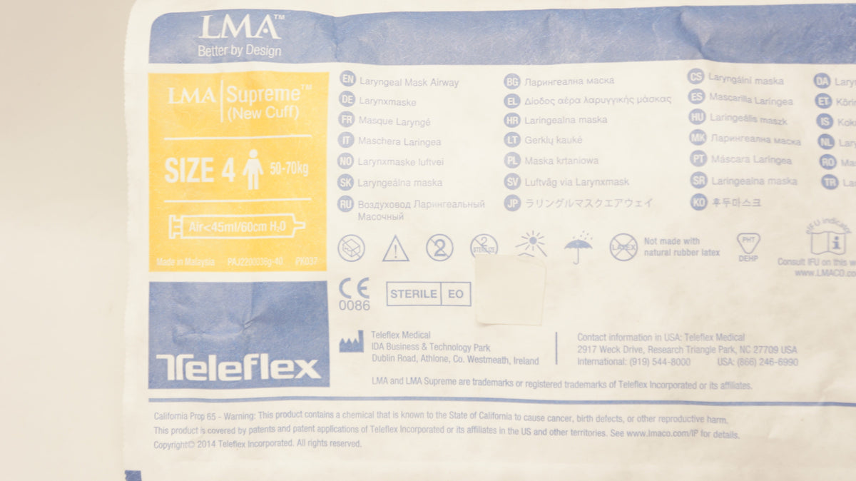 Teleflex 192040 LMA Flexible Laryngeal Mask Airway, Size 4 – Imedicsales