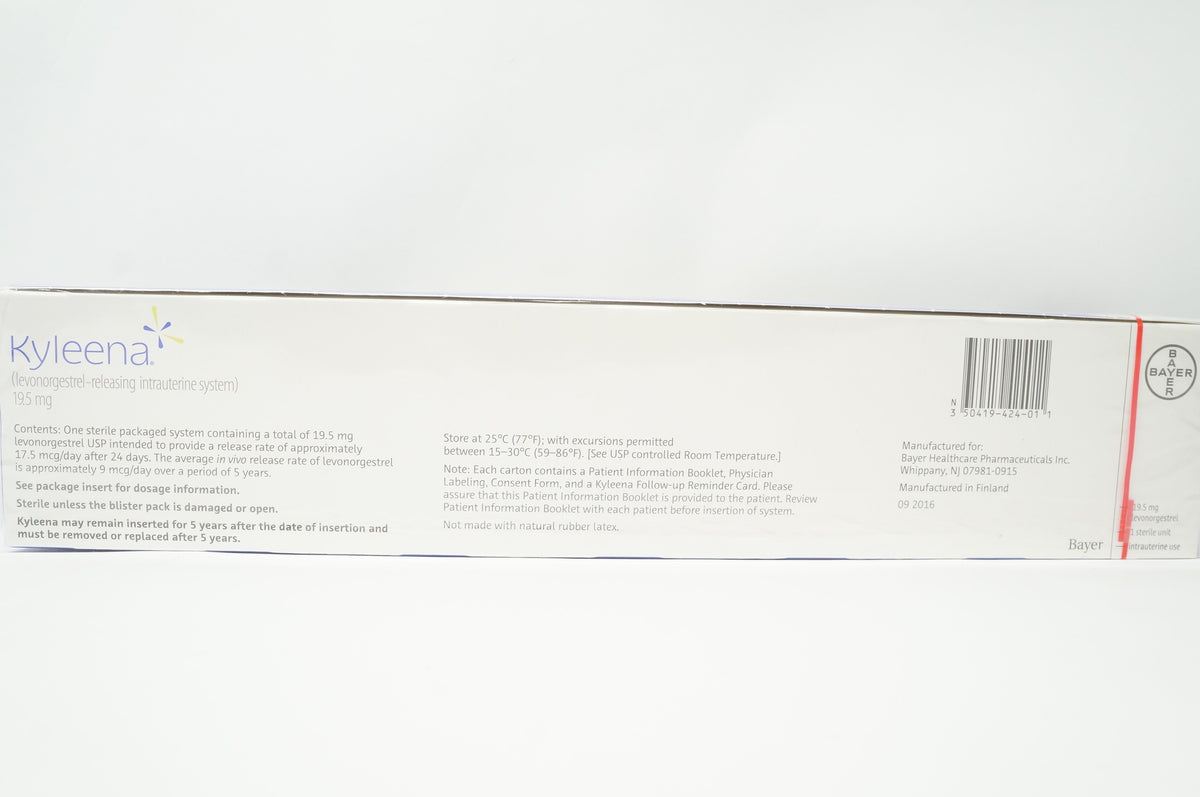 Bayer Kyleena Levonorgestrel-Releasing Intrauterine System 19.5mg (x ...