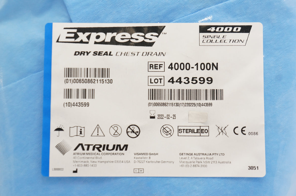 Atrium 4000-100N Express 4000 Single Collection Dry Seal Chest Drain ...