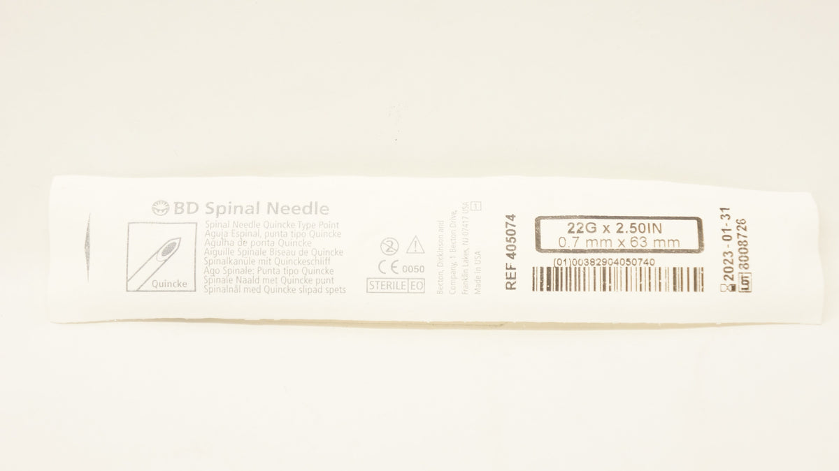 BD 405074 Spinal Ndle. Quincke Type Point 22G x 2.50inch – Imedicsales