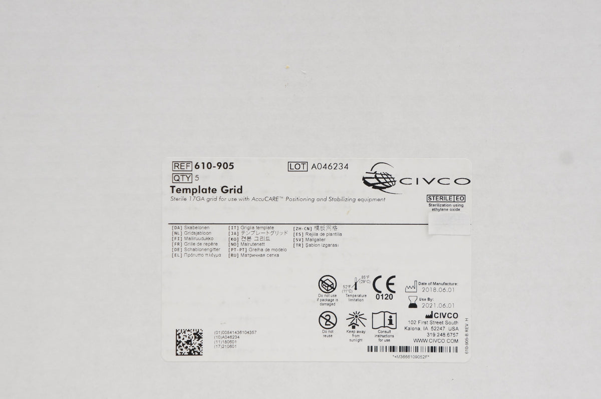 Civco 610-905 Template Grid - Box of 5 (x) – Imedicsales
