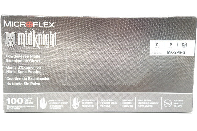 Microflex MK-296-S Midknight Powder-Free Examination Gloves S - Box of ...